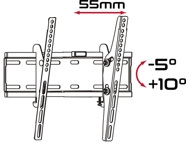 SUPORTE LCD/LED UEL-2355/TILT 23″ – 55″ 25KG – Jorsat